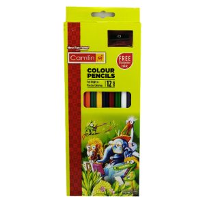 Camlin crayon couleurs 12 shades free sharpener(Large) 12pcs – sms
